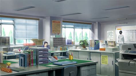 卡通日系动漫教室学校场景背景图 绘画插画手绘上色临摹参考素材 221