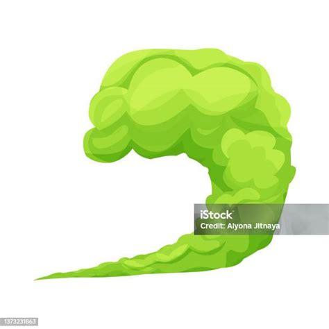 녹색 냄새 증기 독성 악취 연기 먼지 구름 또는 흰색 배경에 고립 만화 스타일의 방귀 나쁜 향기 향기 벡터 일러스트레이션 0명에 대한 스톡 벡터 아트 및 기타 이미지