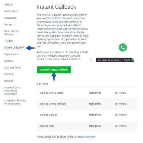 How To Add Credits Activate And Configure The Callback Feature