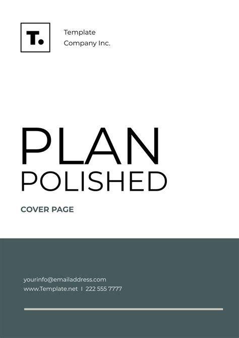 Plan Polished Cover Page Template Edit Online And Download Example