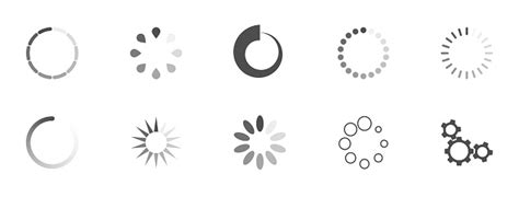 다운로드 기호 세트 로드 아이콘 세트 로드 시스템 데이터 로드 로딩 바 컴퓨터를 고정합니다 벡터 스톡 일러스트레이션 벡터 일러스트 레이 션 0명에 대한 스톡 벡터 아트 및