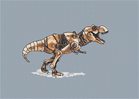 Steampunk T Rex Cross Stitch Pattern Code AFX AnnyFunnyXx Buy Online On Mybobbin Com