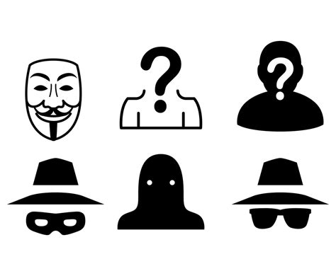 Flat Black Anonymous Icon Vector Art And Graphics