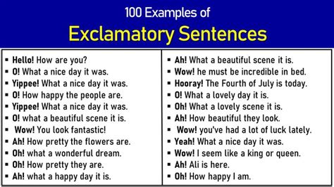 Examples Of Exclamatory Sentences