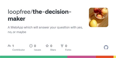 GitHub Loopfree The Decision Maker A WebApp Which Will Answer Your Question With Yes No Or