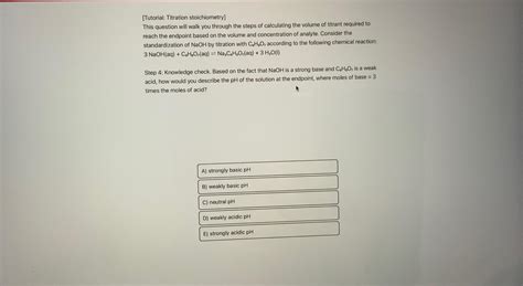Solved [tutorial Titration Stoichiometry]this Question Will