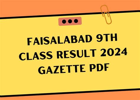 Rawalpindi Board Matric 10th Class Result Gazette 2024 Pdf