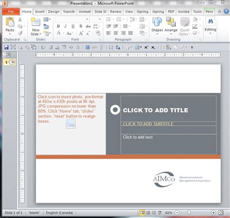 Set Default Powerpoint Template