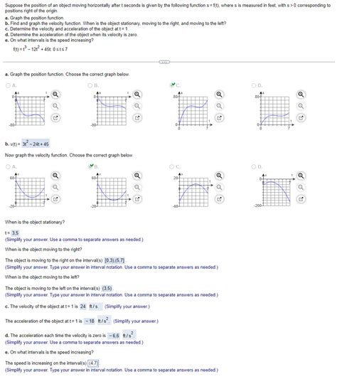 Solved Suppose The Position Of An Object Moving Horizontally