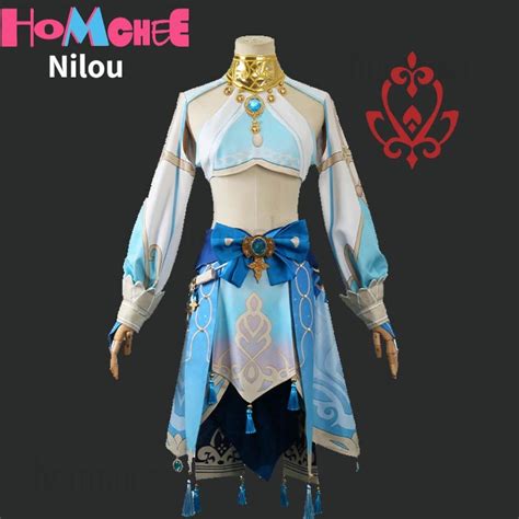 여성용 게임 원신 임팩트 닐루 코스프레 의상 가발 드레스 파티 댄스 의상 Aliexpress