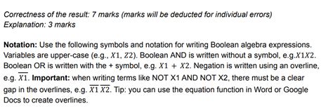 Solved Task 2 1 Boolean Algebra Expressions 10 Marks Chegg Com