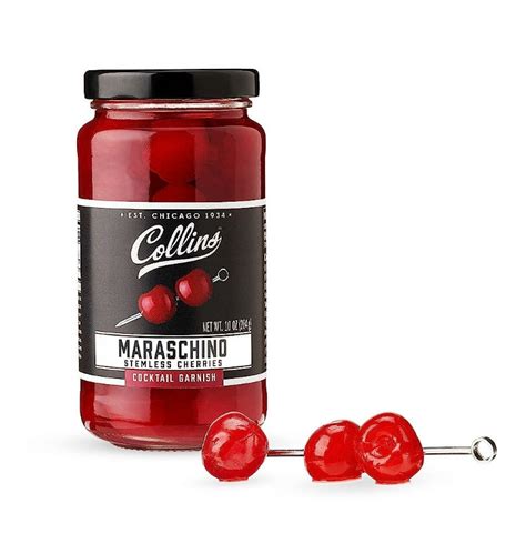 Collins 스템리스 마라스키노 체리 칵테일 디저트 맨해튼 및 올드 패션용 장식 가정 및 바용 고급 스낵 티몬