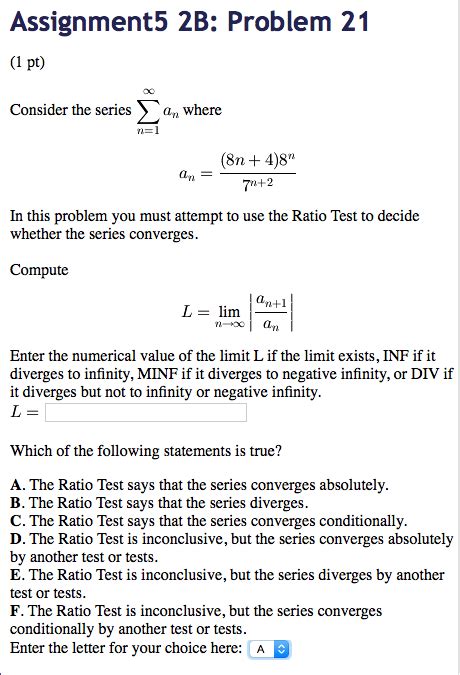 Solved Assignment5 2b Problem 3 1 Pt Find The Limit Of