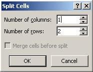 How To Split A Cell In Table In Word 2010 So It Can Display 2 Elements As A Table Header