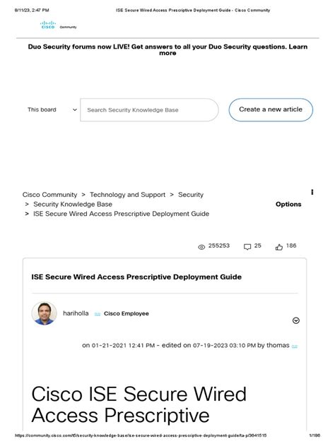 Ise Secure Wired Access Prescriptive Deployment Guide Cisco Community