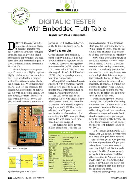 Pdf Digital Ic Tester With Embedded Truth Table