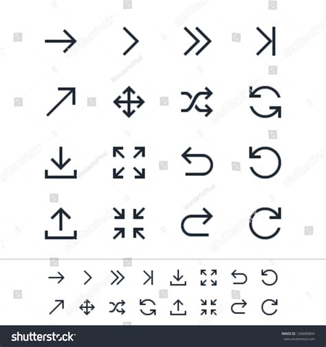 Arrow Symbol Icons Stock Vector Royalty Free 126689804 Shutterstock