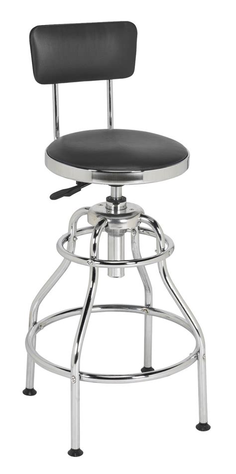 Sealey Scr14 Workshop Stool Pneumatic With Swivel Seat And Back Rest From