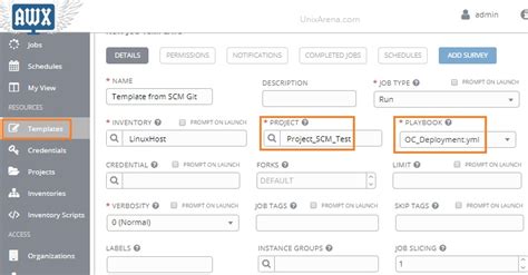 ansible tower awx creating scm git project in ansible unixarena