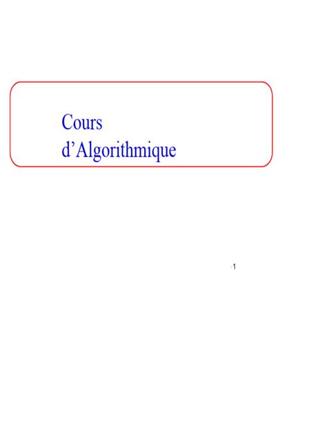 Cours Algorithmique Pdf Structure De Contrôle Variable Informatique