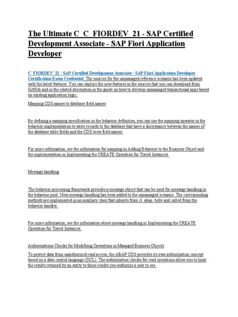 The Ultimate C C Fiordev 21 Sap Certified Development Associate Sap Fiori Application