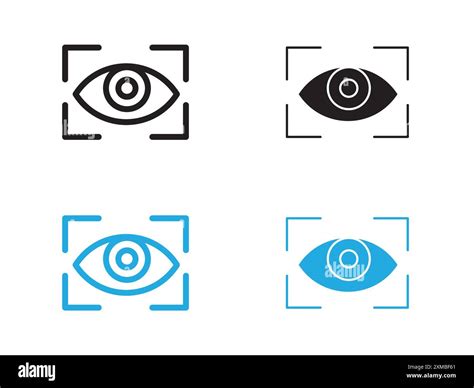 Eye Scanner Icon Vector Line Logo Mark Or Symbol Set Collection Outline Style Stock Vector Image