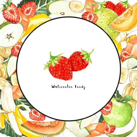 과일 수채화 템플릿 템플릿 Psd 다운로드 디자인 자료 다운로드