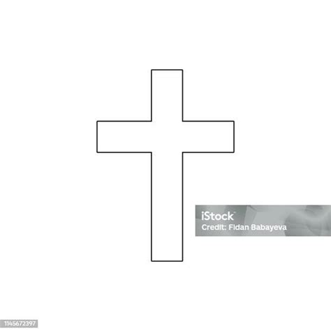 종교 상징 가톨릭 개요 아이콘입니다 종교 기호 그림의 요소입니다 표시 및 기호 아이콘은 웹 로고 모바일 앱 Ui Ux에 사용할 수 있습니다 0명에 대한 스톡 벡터 아트 및