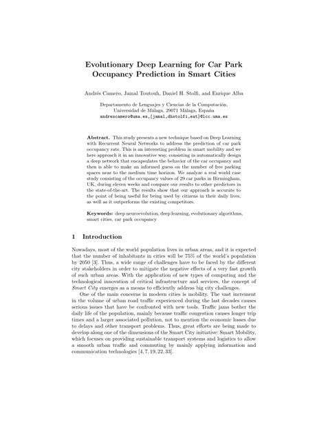 Pdf Evolutionary Deep Learning For Car Park Occupancy Prediction In