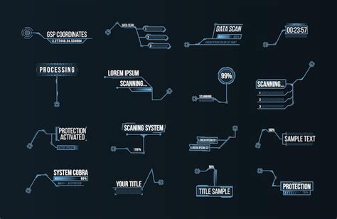 미래 설명 선 바 레이블 집합 프리미엄 벡터