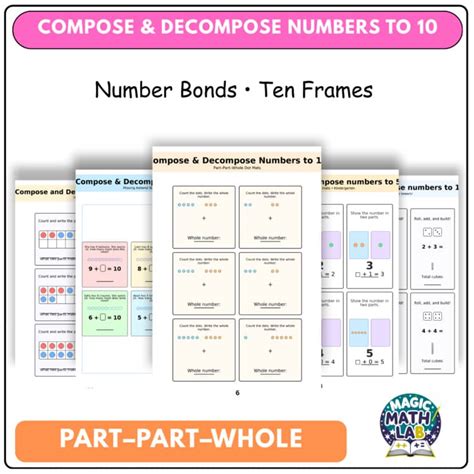 Compose And Decompose Numbers Kindergarten Printable Worksheets
