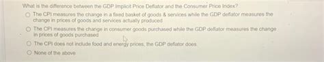 Solved What Is The Difference Between The Gdp Implicit Price