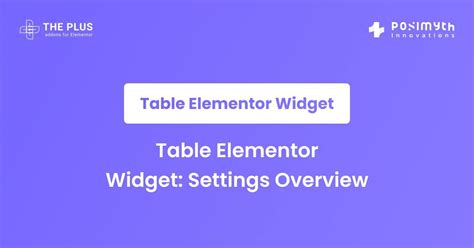 Table Elementor Widget Settings Overview The Plus Addons For Elementor