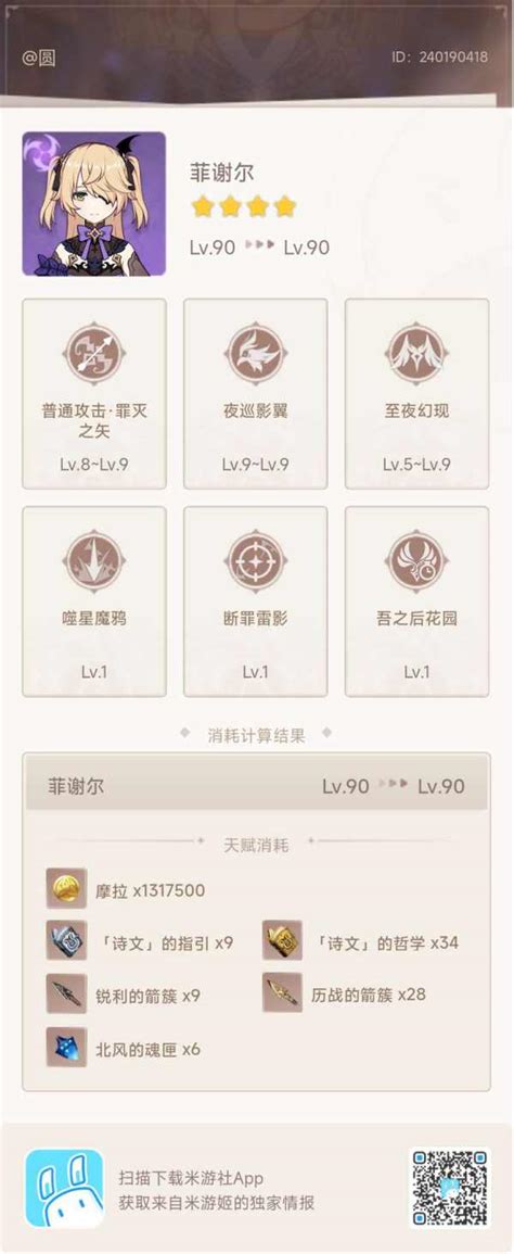 随笔 2023年6月第23周 菲谢尔天赋升级规划1 原神社区 米游社