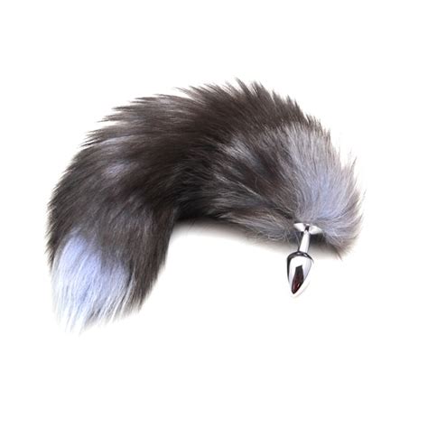 Stainless Steel Faux Fox Tail Sex Toy Smooth Metal Anal Plug Cosplay