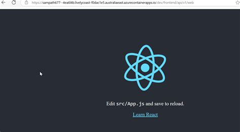 Reactjs React App Deployed In Sub On Azure Returns 502 Error For