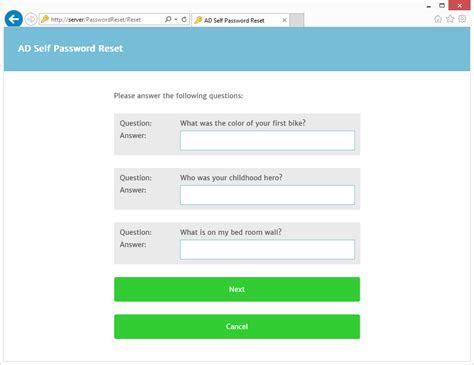 Active Directory Password Reset Ad Self Password Reset