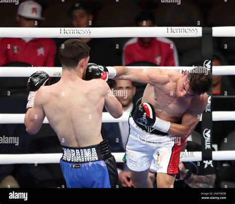 Las Vegas Nv May 7 R L Boxer Aaron Silva Punches Alexis Espino