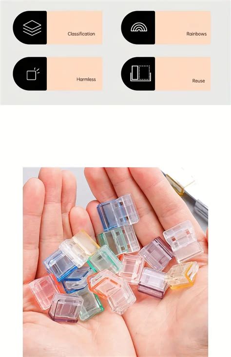 10개의 소형 조개형 바인더 클립 문서 사진 및 학교 사무실 정리용 다기능 작은 플라스틱 문서 고정 클립 Temu