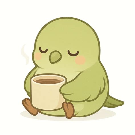 かわいいウグイスのゆるいホッと一息タイム｜イラスト・フリー素材なら「シンテリ」