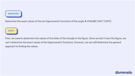 Solveddetermine The Exact Values Of The Six Trigonometric Functions Of