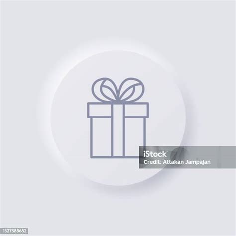 선물 상자 아이콘 웹 디자인 응용 프로그램 Ui 등을 위한 흰색 Neumorphism 소프트 Ui 디자인 버튼 벡터 3차원 형태에 대한 스톡 벡터 아트 및 기타 이미지