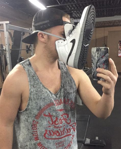 Slcsneakerlicker Sniffs His Nike Sneaker In Public Male Feet Blog