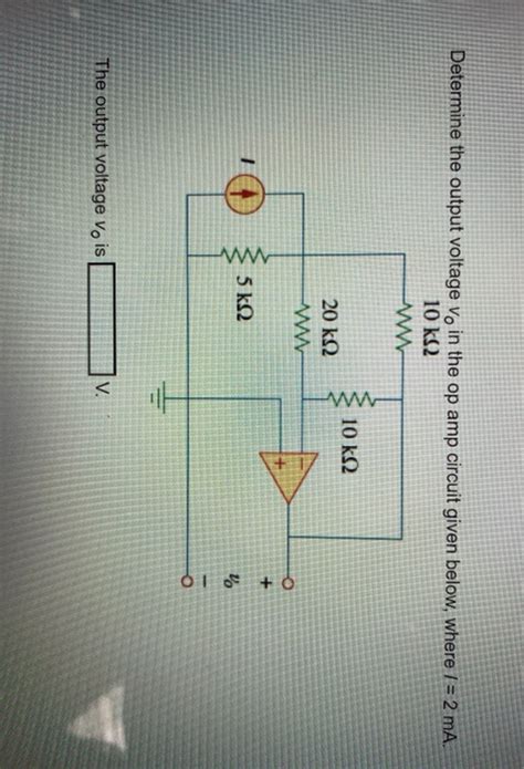 Solved Determine The Output Voltage Vo In The Op Circuit Chegg Com