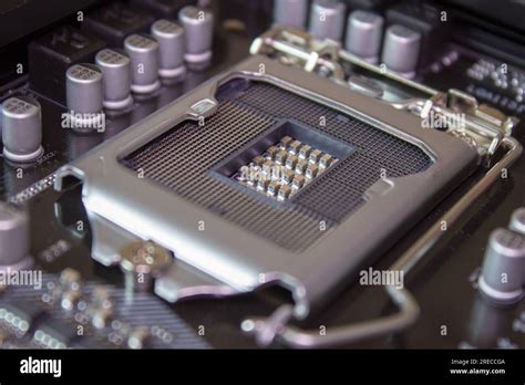 Intel LGA Cpu Socket On Motherboard Computer PC With Cpu Processor Stock Photo Alamy