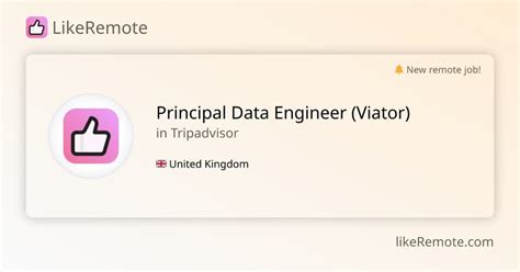 📩 Principal Data Engineer Viator At 🏢 Tripadvisor 📍remote Job In 🇬🇧 United Kingdom Rlikeremote