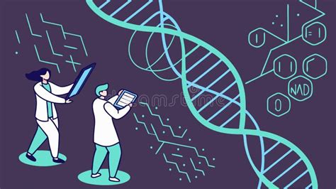 Dna Strand With Digital Lines Biotech And Tech Integration Vector Design Generative Ai Stock