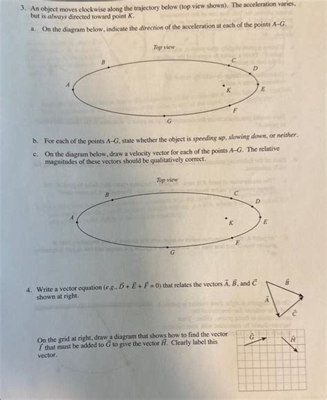 Solved 3 An Object Moves Clockwise Along The Trajectory