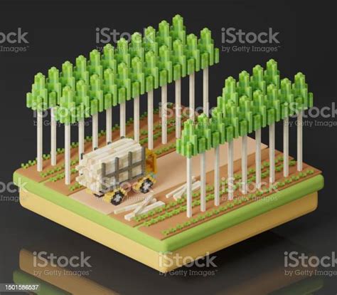 3d 아이소메트릭 픽셀 유칼립투스 나무는 산업을 위한 검은색 배경에 트럭이 있습니다 0명에 대한 스톡 사진 및 기타 이미지 0명 3차원 형태 가구 Istock