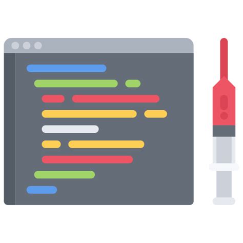 code injection coloring flat icon